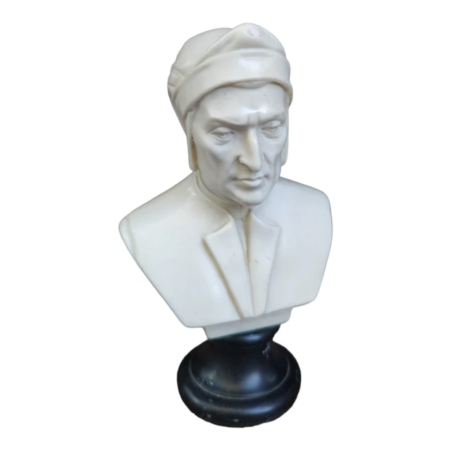 ANTICA SCULTURA STATUA in RESINA FIGURA Dante Alighieri , Busto da ...