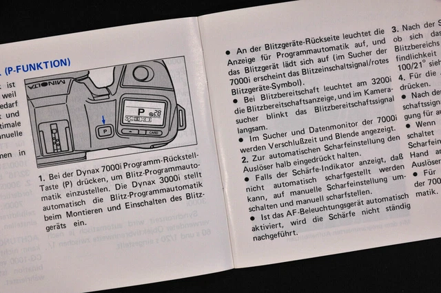 MINOLTA PROGRAM FLASH 3200i Bedienungsanleitung (D, ES) 1988 EUR 5,00 - PicClick DE