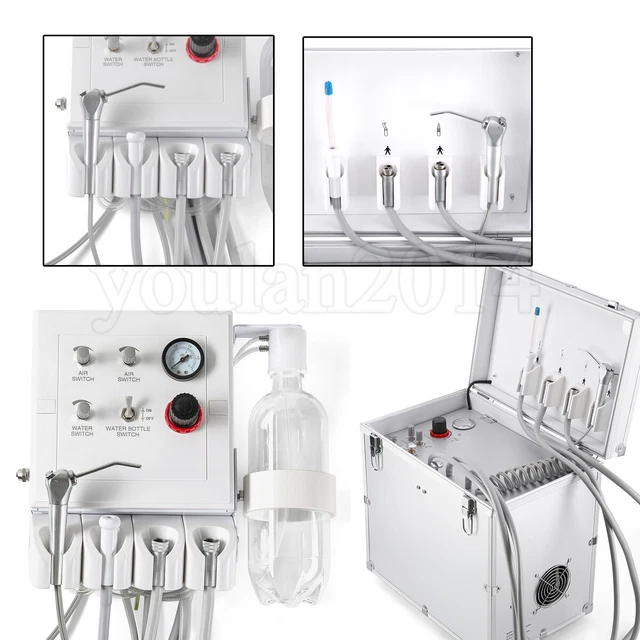 PORTABLE DENTAL UNIT Air Compressor/Turbine Unit Weak Suction Connect ...