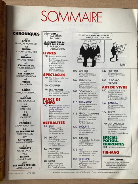 LE FIGARO MAGAZINE 17/03/1990; Noiret acteur n°1/ Velasquez/ Raoul ...