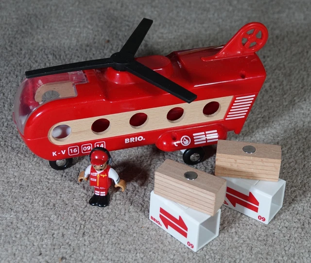 BRIO WORLD 33886 CARGO TRANSPORT HELICOPTER for Thomas & Friends Wooden ...