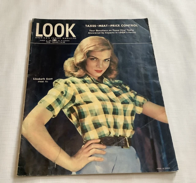 LOOK MAGAZINE AUGUST 21, 1945 Lizabeth Scott Shirley Temple World War ...