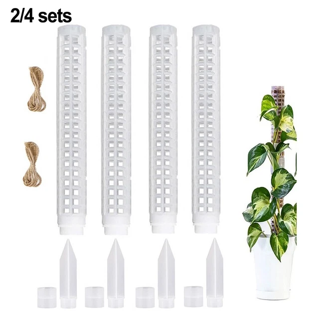 ENHANCE PLANT DEVELOPMENT with Clear Stackable Moss Pole Indoor/Outdoor ...