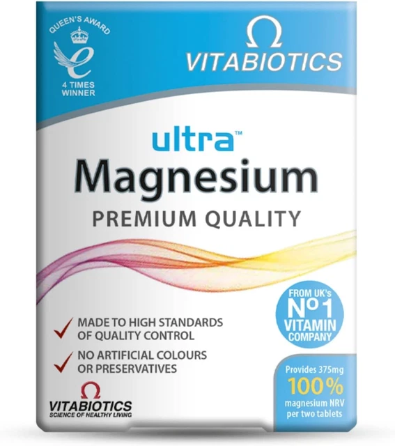 ULTRA MAGNESIUM 375MG, 2 Tablets, Supports Bones, Teeth, Nervous System ...