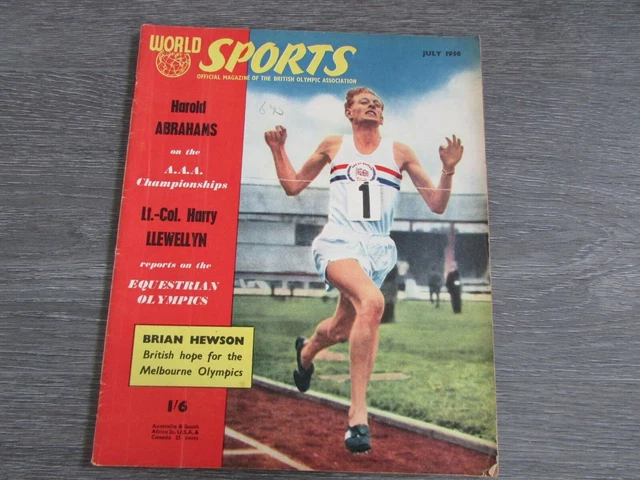 WORLD SPORTS MAGAZINE Brian Hewson Melbourne Olympics Hope Jul 1956 / ...