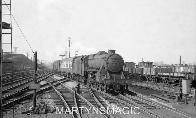 35MM RAILWAY NEGATIVE 45339 Carnforth, running into the Furness line ...