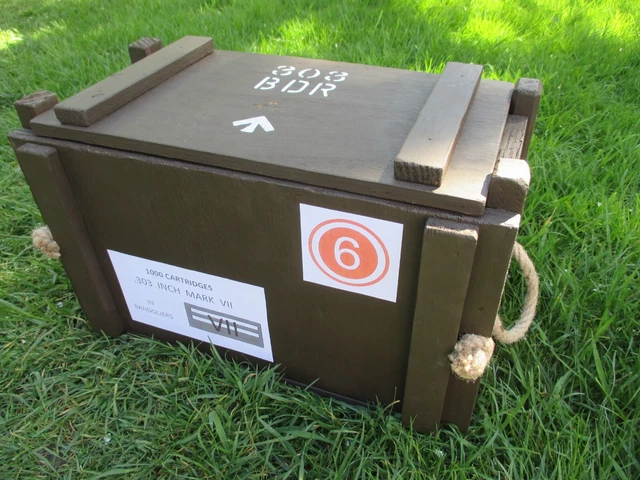 REPRO WW2 BRITISH 303 Wooden Ammo Crate Box x1 Empty Reenactment ...