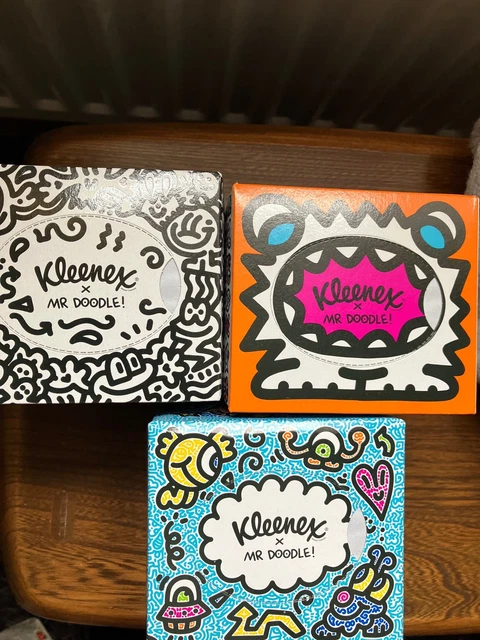 KLEENEX X MR Doodle Limited Edition Design boxed Tissues - All 3 ...