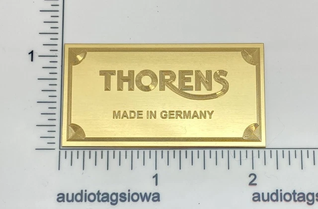 THORENS MADE IN Germany Turntable Name Plate Custom Engraved Solid ...