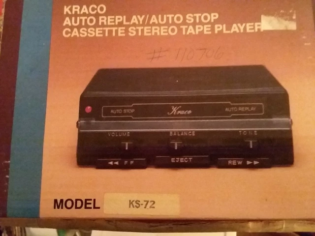 *NEW*NOS KRACO MODEL KS-72 Auto Replay/ Auto Stop Cassette Stereo Tape ...
