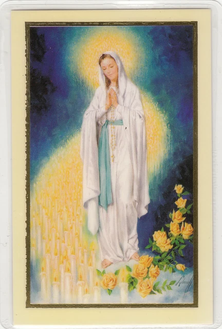 OUR LADY OF Lourdes, Laminated Prayer Card, 110 x 70mm, Holy Card $7.32 - PicClick AU