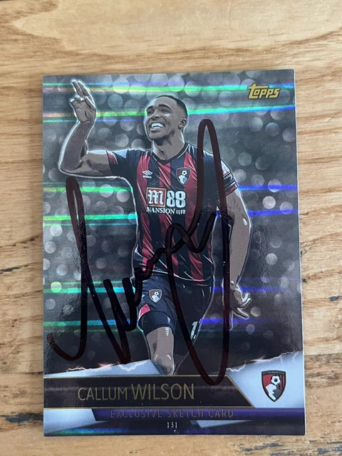 RARE HAND SIGNED Topps Callum Wilson Bournemouth Match Attax Trade ...