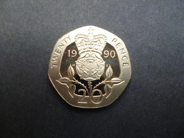 1990 QUEEN ELIZABETH 2Nd Proof 20P Coin Cupro Nickel Twenty Pence Piece ...