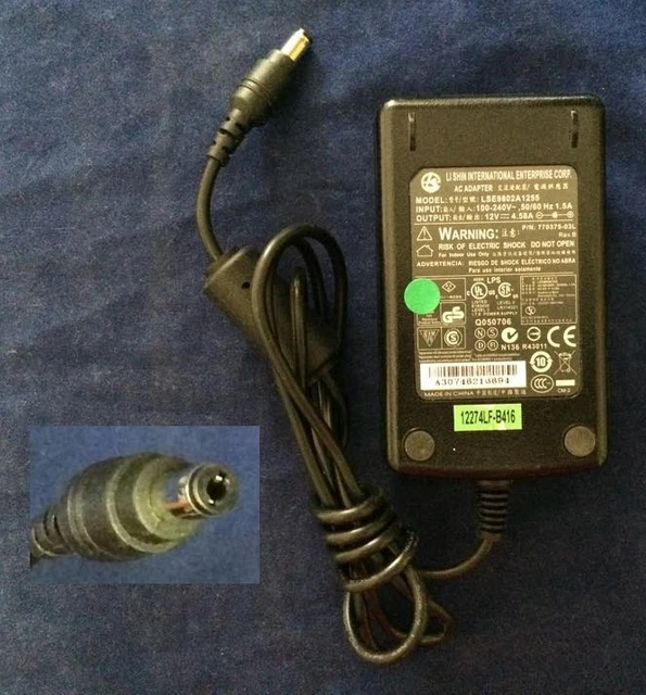 CARICATORE ORIGINALE LI SHIN LSE9802A1255 12V 4.58A Punta 5.5mm/2.1mm ...