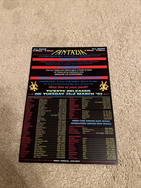 FANTAZIA HAPPY BIRTHDAY A4 A5 1993 Rave Flyer £7.00 - PicClick UK