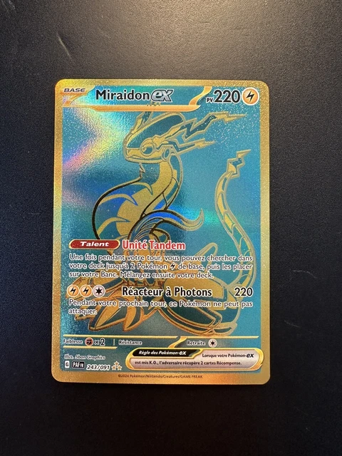 CARTE POKÉMON MIRAIDON ex GOLD 243/091 - PAF Destinées de Paldéa EV4.5 ...