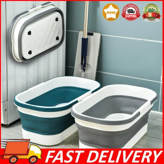 14/16L FOLDABLE LAUNDRY Barrel with Handle Scrubbing Mop Pail for House ...