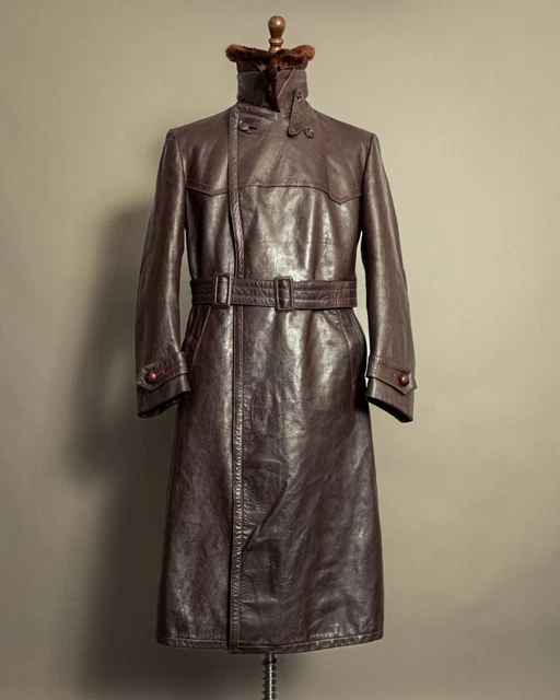 VINTAGE 1940S STRIWA German Leather Trench Coat £695.00 - PicClick UK