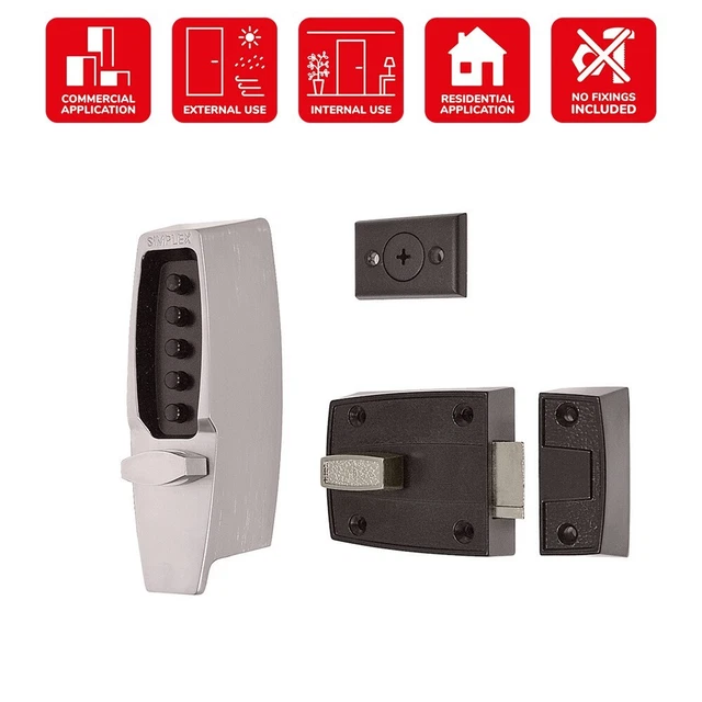 MECHANICAL PUSH BUTTON Lock, Rim Deadlocking Latch, Latch Holdback ...