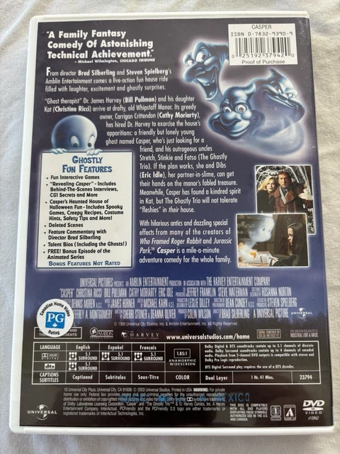 CASPER (DVD, 1995) Widescreen - Pre-owned - Like New $5.00 - PicClick CA