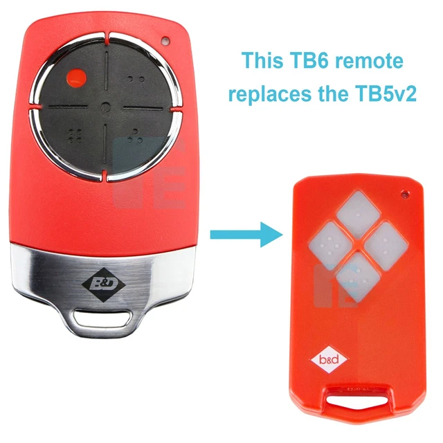 B&D TB6 TRI Tran Remote Replace B&D TB5, BD4, TB2 Garage Door ...