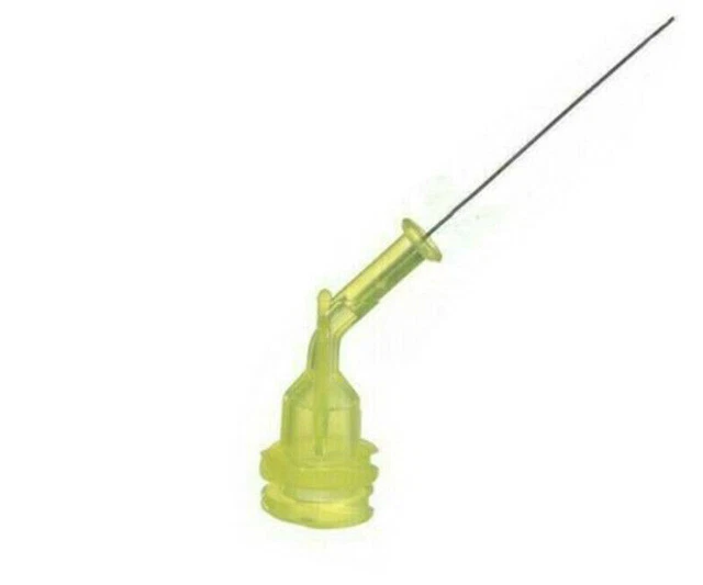 DENTAL DISPOSABLE ENDO Irrigation Needle Syringe Tips 21mm Yellow Navi ...