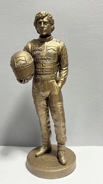 GIANT AYRTON SENNA 30cm Statue Figure Bronze F1 3D Printed Formula One ...