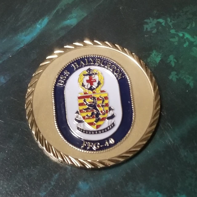 FFG-40 USS HALYBURTON Frigate US Navy Challenge Coin COMMANDING OFFICER ...