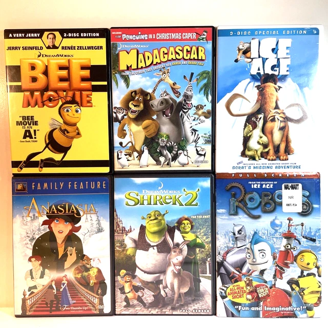 ANASTASIA / SHREK 2 / ROBOTS / BEE MOVIE / MADAGASCAR / ICE AGE (DVD ...