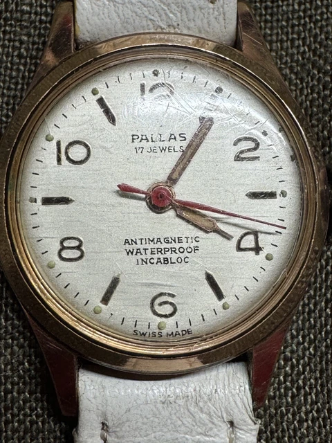 VINTAGE WATCH PALLAS 17 rubis swiss made incabloc antimagnetic women £ ...
