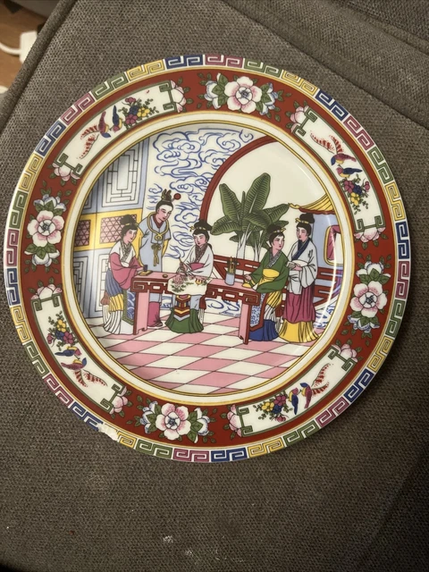 CHINESE PORCELAIN PLATE Famille Rose Decorative Vintage Painted Hand ...