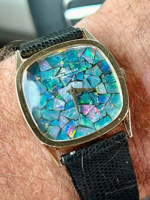 VINTAGE BAUME & Mercier 14K Solid Gold, Opal Dial. Ultra-Rare $920.00 ...