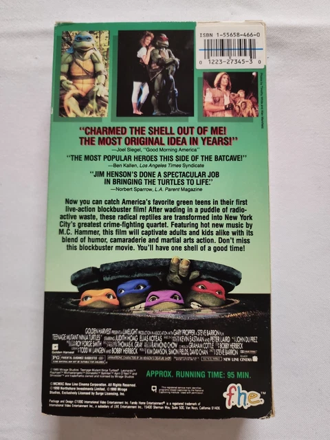 TEENAGE MUTANT NINJA TURTLES VHS Tape, COMPLETE/TESTED SEE PHOTOS ...