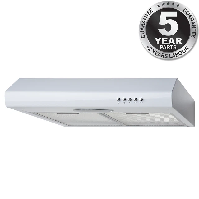 SIA STE50WH 50CM White Slimline Visor Cooker Hood Kitchen Extractor Fan ...