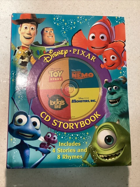 DISNEY PIXAR CD Storybook Hardcover Book Toy Story Nemo Monsters Inc ...