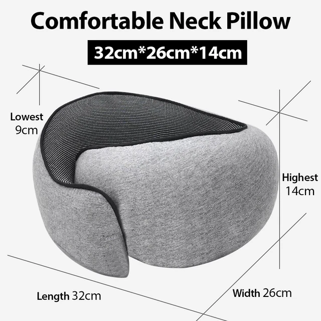 TRAVEL PILLOW SAFETY Neck Support Breathable Soft U Shaped Memory Foam ...