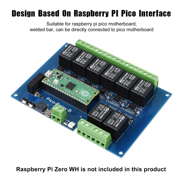 RELAY MODULE FOR Raspberry Pi Pico 8-Channel USB 5V Supply Optocoupler ...