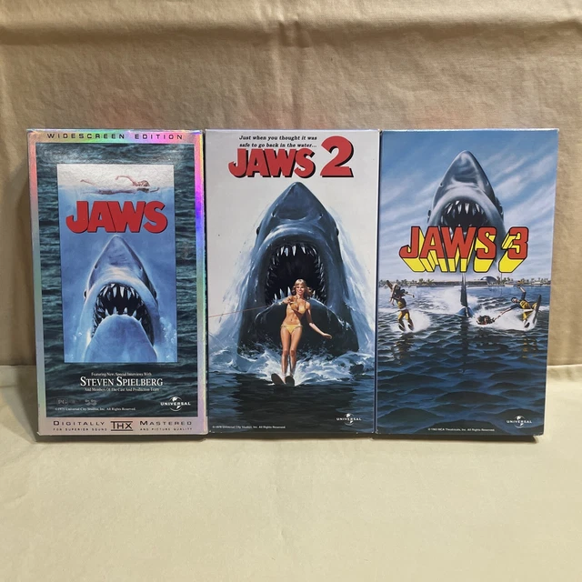 JAWS VHS LOT: Jaws, Jaws 2, Jaws 3 Spielberg Horror Sequels £48.07 - PicClick UK