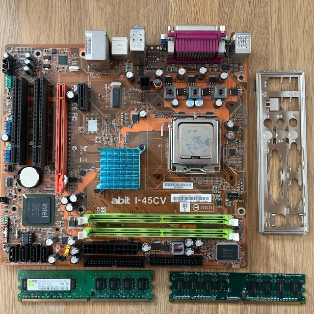 ABIT I-45CV LGA775 M-ATX MOTHERBOARD V1.0 CORE2 DUO 2GB DDR2 RAM - I/O ...