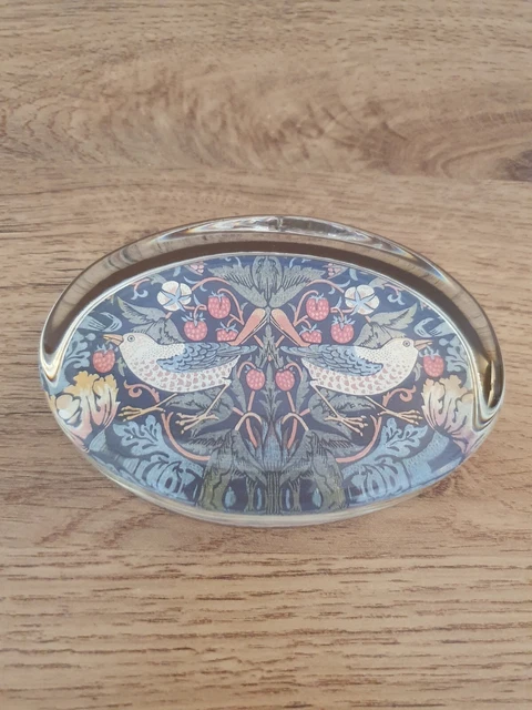 PAST TIMES WILLIAM Morris Strawberry Thief Glass Oval Paperweight ...