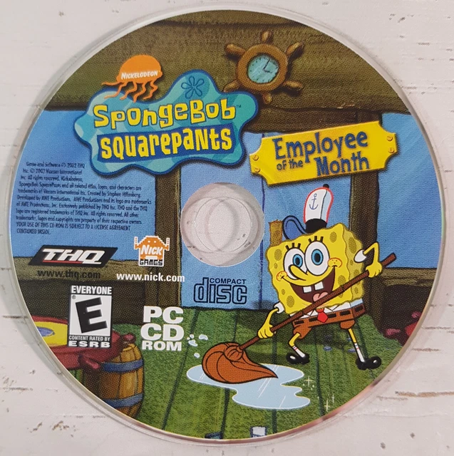 SPONGEBOB SQUAREPANTS EMPLOYEE of the Month PC CD-ROM THQ 2002 DISC ...