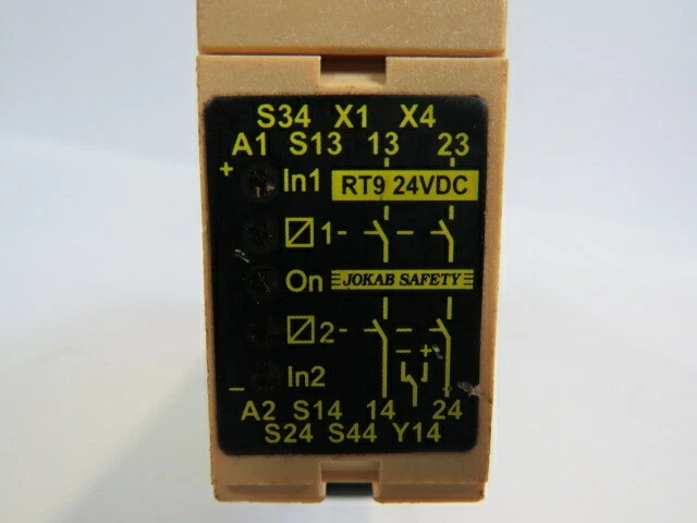 JOKAB SAFETY RT9-24VDC Safety Relay 24VDC Missing Connectors ! AS IS ...