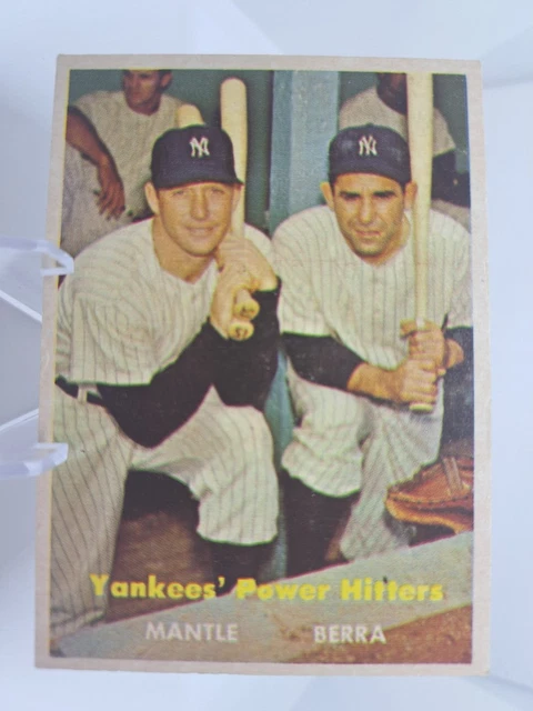 1957 TOPPS #407 Yankees Power Hitters/Mickey Mantle/Yogi Berra Yankees ...