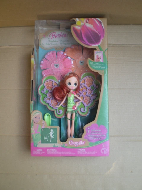 BARBIE CHRYSELLA THUMBELINA Fairy Movie Flower Petite Mini 8" Doll 2008 ...