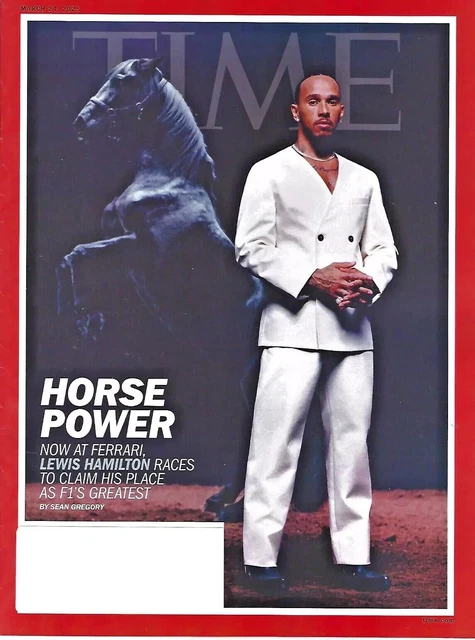 TIME MAGAZINE MARCH 24 2025 LEWIS HAMILTON HORSE POWER FERRARI F1 Label ...