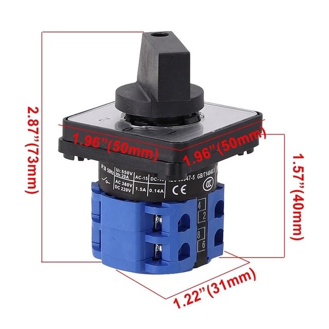 CHANGEOVER SWITCH CAM Selector LW26-20/2 D202 Parts Universal Accessory ...