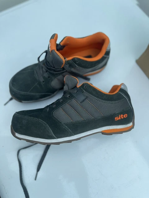 MENS SITE SAFETY Tan Steel Toe Cap Work Shoes Trainers Uk Size 7 Grey £ ...