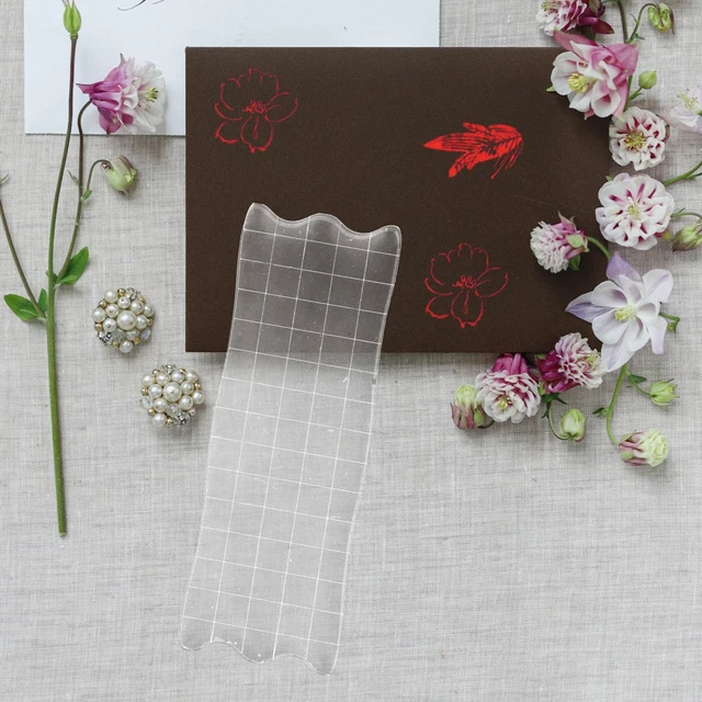 7 PCS ACRYLIC Block Pad Transparent Seal Stamp Block With Grid Lines ...