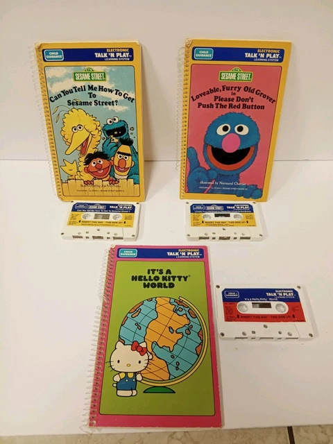 PLAYSKOOL ELECTRONIC TALK 'n Play Sesame Street Books & Cassette Hello ...