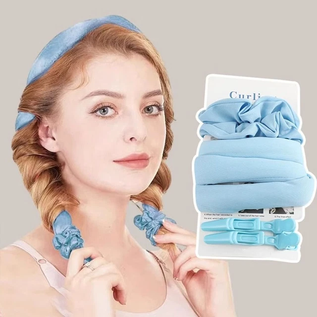 HEADBAND HEATLESS CURL Stick with Cloth Cover Hair Style Tools Women ...